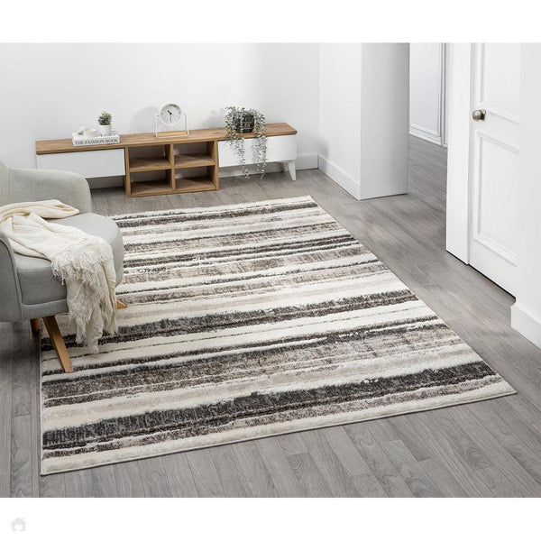 Eleanor Linear ELN02 Modern Abstract Stripe Distressed Soft-Touch High