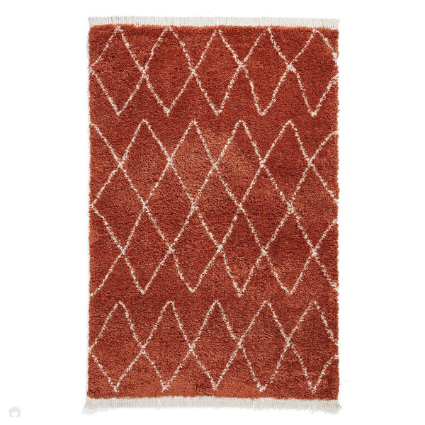 On Sale Boho 8280 Modern Moroccan Berber Soft Plush Shaggy Rust Rug ...