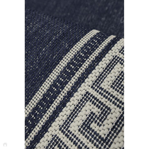 Flatweave Gel Greek Key Navy Runner