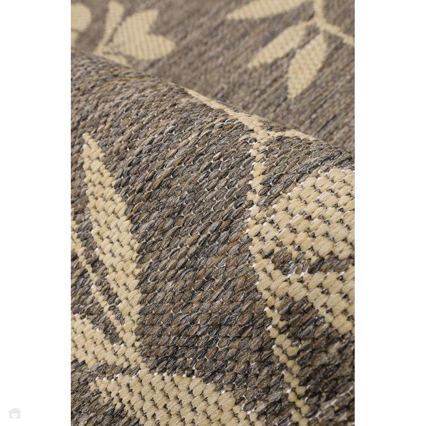 Flatweave Gel Leaf Taupe Brown/Natural Beige Runner