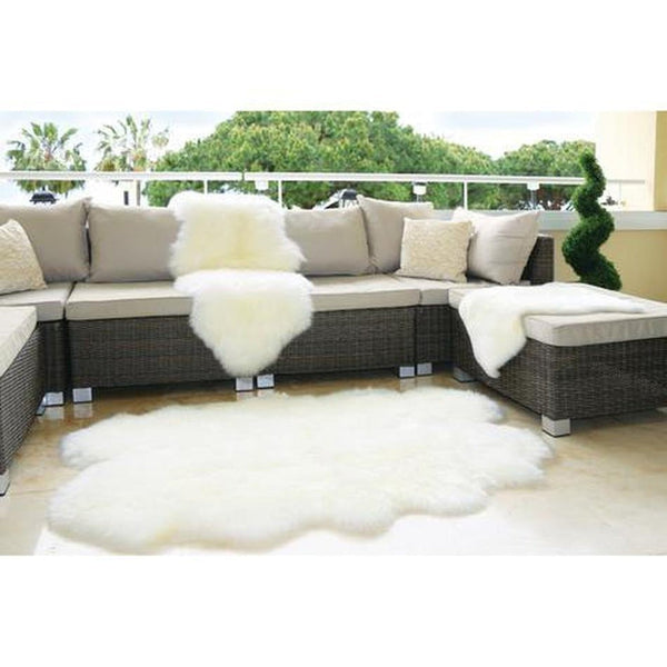 Genuine Luxury Sheepskin Plain Super Soft Long Haired Natural Wool ...