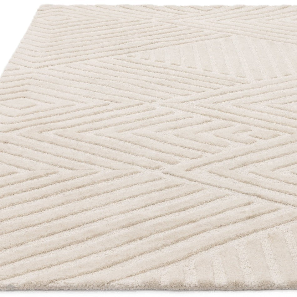 On Sale Hague Modern Plain Geometric Hand-Carved Hi-Low 3D Ridged Cut ...