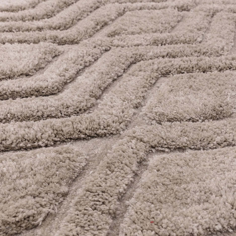 Harrison Modern Plain Hand-Carved Geometric Hi-Low Plush Soft Polyester ...