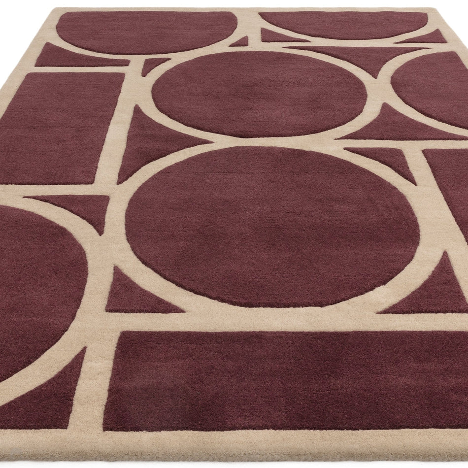 On Sale Metro Modern Geometric Hand-Carved Hi-Low Wool Plum Rug Lowest ...