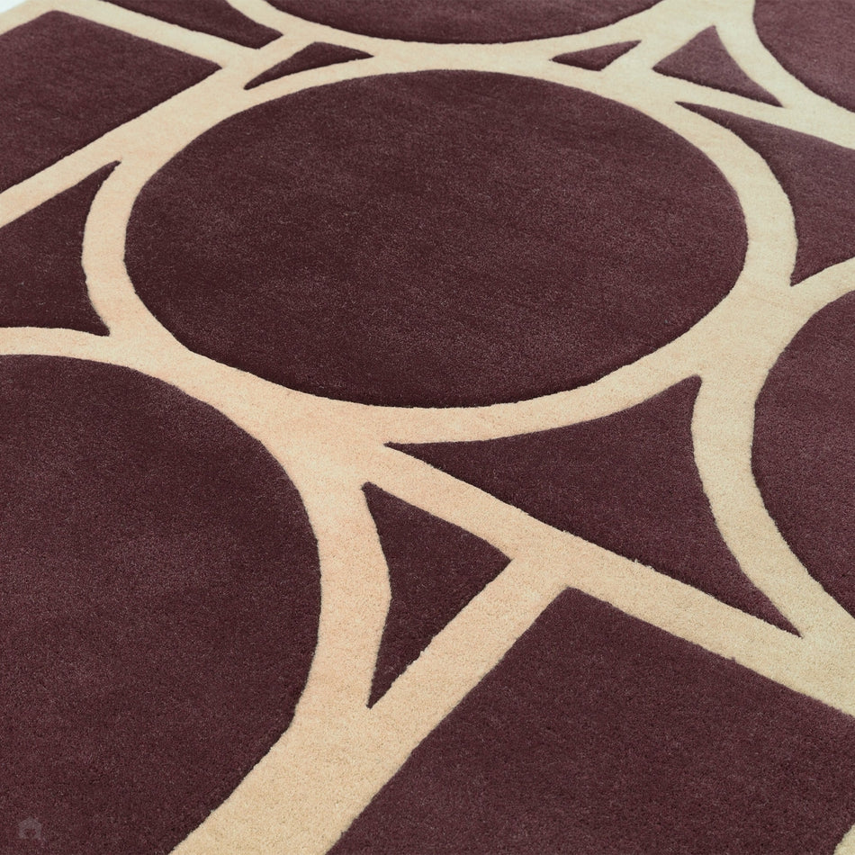On Sale Metro Modern Geometric Hand-Carved Hi-Low Wool Plum Rug Lowest ...