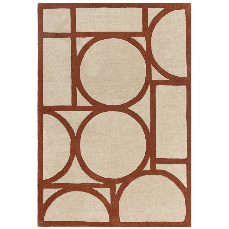 On Sale Metro Modern Geometric Hand-Carved Hi-Low Wool Rust Rug Lowest ...