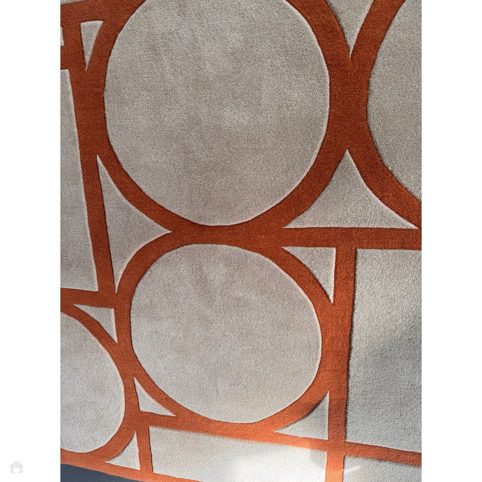 On Sale Metro Modern Geometric Hand-Carved Hi-Low Wool Warm Beige/Rust ...