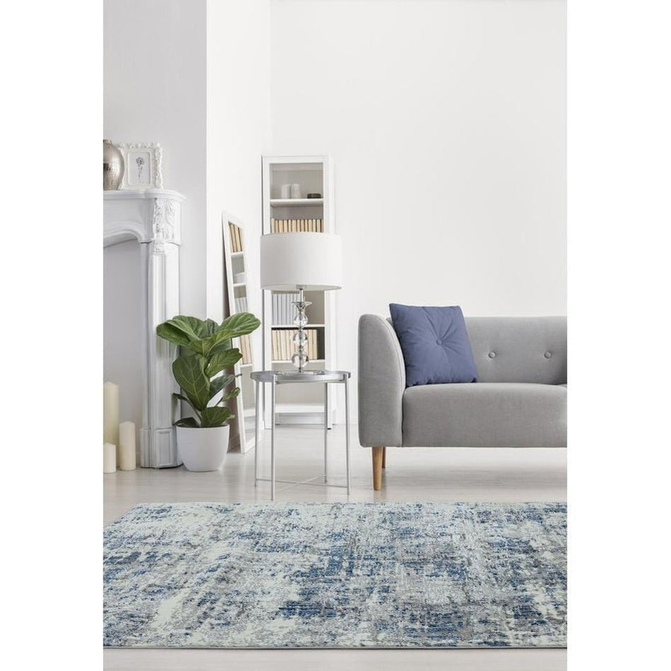 Orion OR04 Abstract Blue Rug 080 x 150 cm Lowest Price £75.00 | Rug Love