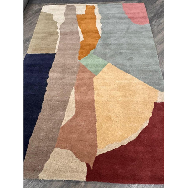 On Sale Reef RF14 Abstract Modern Collage Hand-Woven Wool Beige/Grey ...