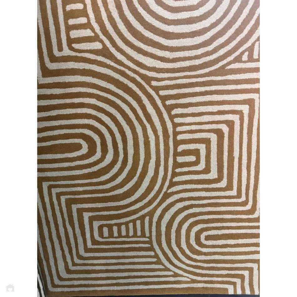 On Sale Reef RF28 Curve Modern Geometric Hand-Woven Wool Ochre/Multi ...