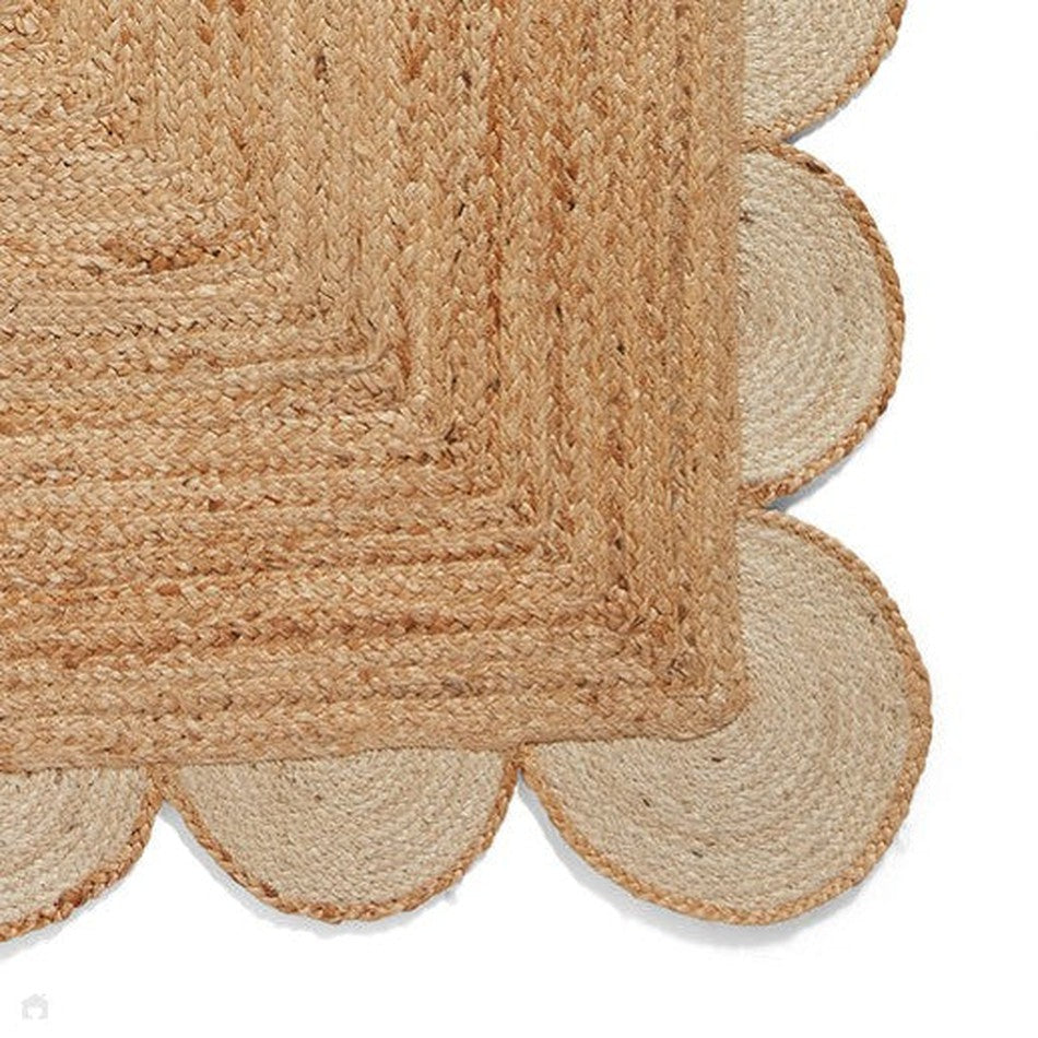 On Sale Savannah Jute Scallop Natural/Natural Beige Rug Lowest Price £ ...