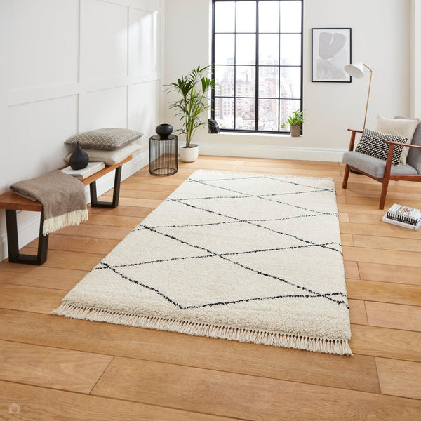 Scandi-Boho RL04 White/Black Rug 120 x 170 cm Lowest Price £99.00 | Rug ...