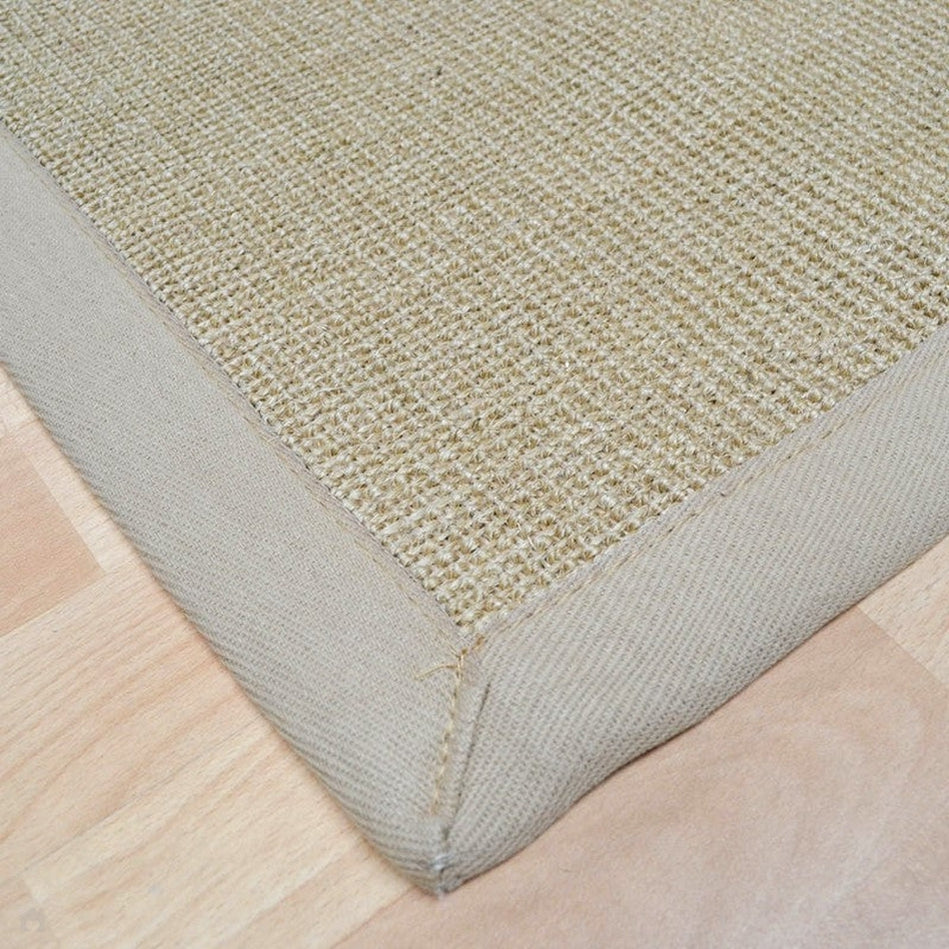 On Sale Sisal Cotton Border Plain Natural Fibre Ribbed Textured ...