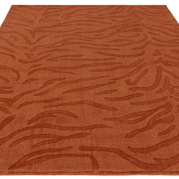 Tigra Modern Animal Inspired Textured Hand-Woven Carved Hi-Lo Ribbed C
