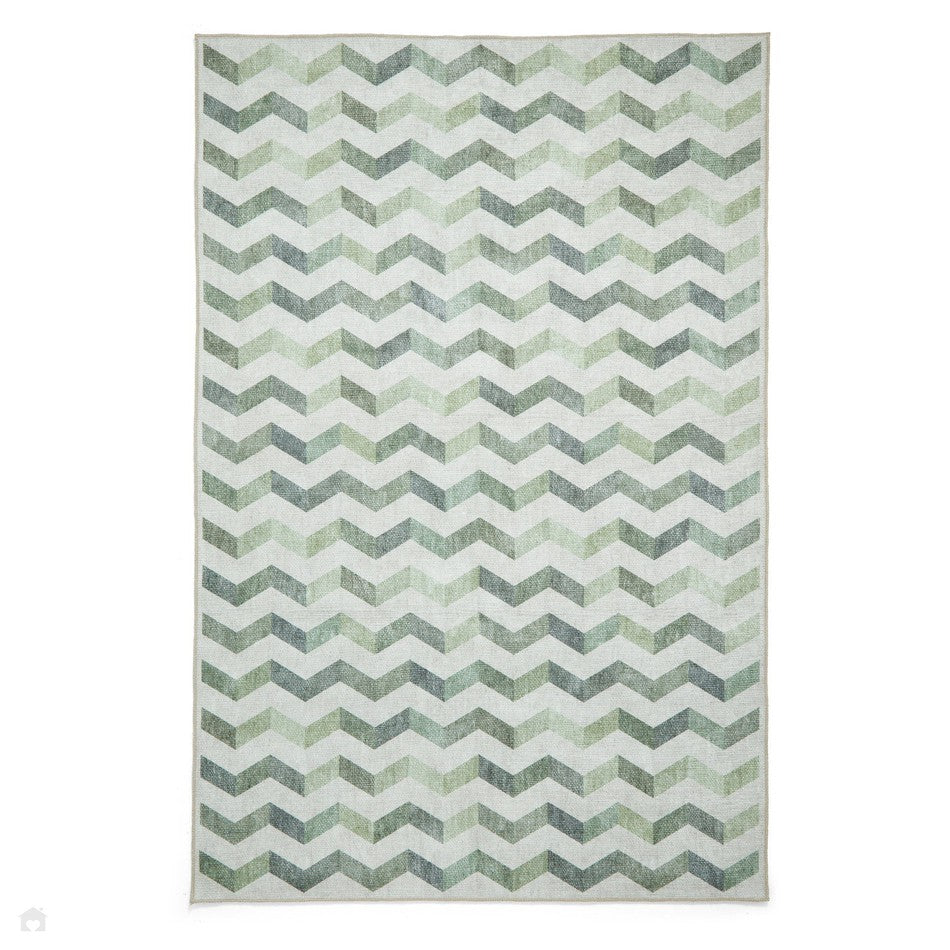 On Sale Washable Coral H1059 Modern Geometric Lightweight Printed Polyester Flatweave Green Rug ...