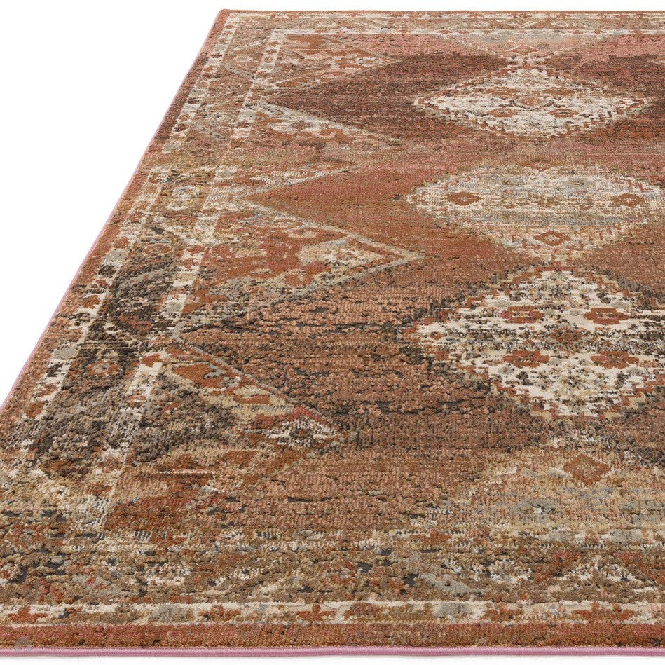 On Sale Zola Tark Traditional Persian Border Hi-Low Textured Rust/Pink ...